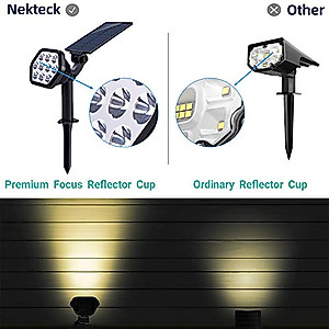Nekteck Solar Lights Outdoor,10 LED Landscape Spotlights Solar Powered Wall Lights 2-in-1 Wireless Adjustable Security Decoration Lighting for Yard Garden Walkway Porch Pool Driveway