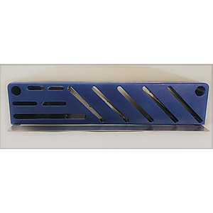 Large Sanitary Knife Rack Stainless Steel Overall Dimensions 12"W x 2.5"L x 12.5"H Wall mounted 10 Knives 2 Sharpening Honing Steels Black (Blue Shown) Insert