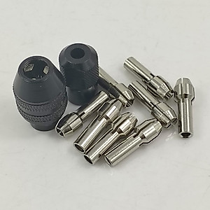 10 Pcs Rotary Collet Nuts Set, 3-Jaw Multi Quick Change Keyless Clamping Chuck for Rotary Tools (Collet Size: 1mm/1.6mm/2.3mm/3.2mm)