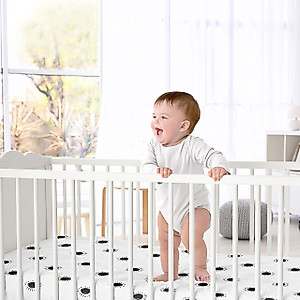 Sweet Jojo Designs White and Black Boho Sun Boy or Girl Fitted Crib Sheet Baby or Toddler Bed Nursery - Black and White Bohemian Celestial Sky Desert Sunshine Outdoors Nature Gender Neutral