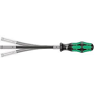 WERA 05028161001 393 S Bitholding Screwdriver Extra Slim with Flexible Shaft, 1/4" x 173.5 mm