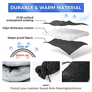 Outdoor Faucet Covers for Winter Freeze Protection, 2 Pack 6.7" x 11" Hose Bib Covers for Winter, Water Spigot Covers Winter Insulated, Pipe Wrap Insulation Cover Socks Outside Faucet Freeze Protector