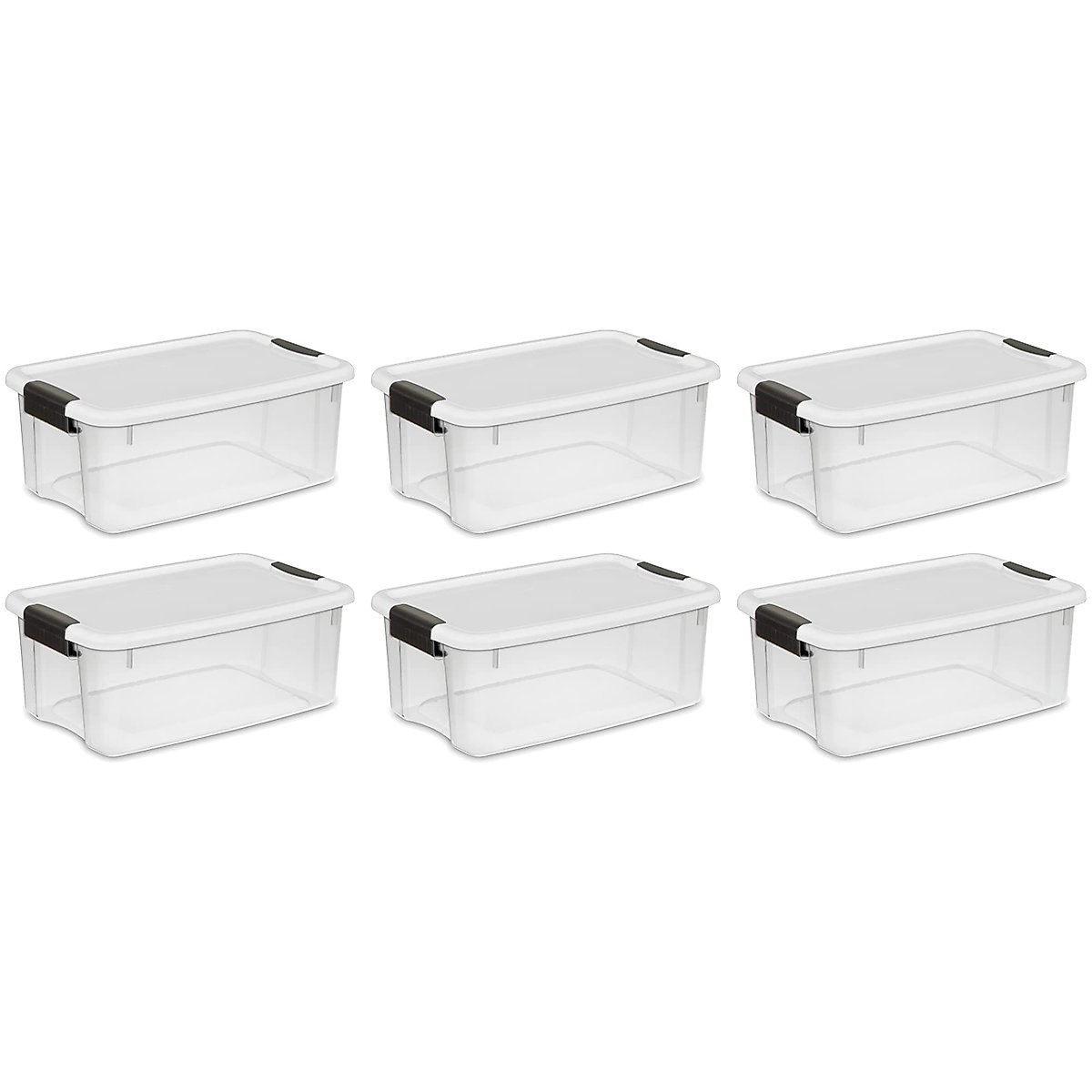 Sterilite 116 Qt and 18 Qt Ultra Latch Boxes, Stackable Storage Bins with Lids (4-Pack and 6-Pack)