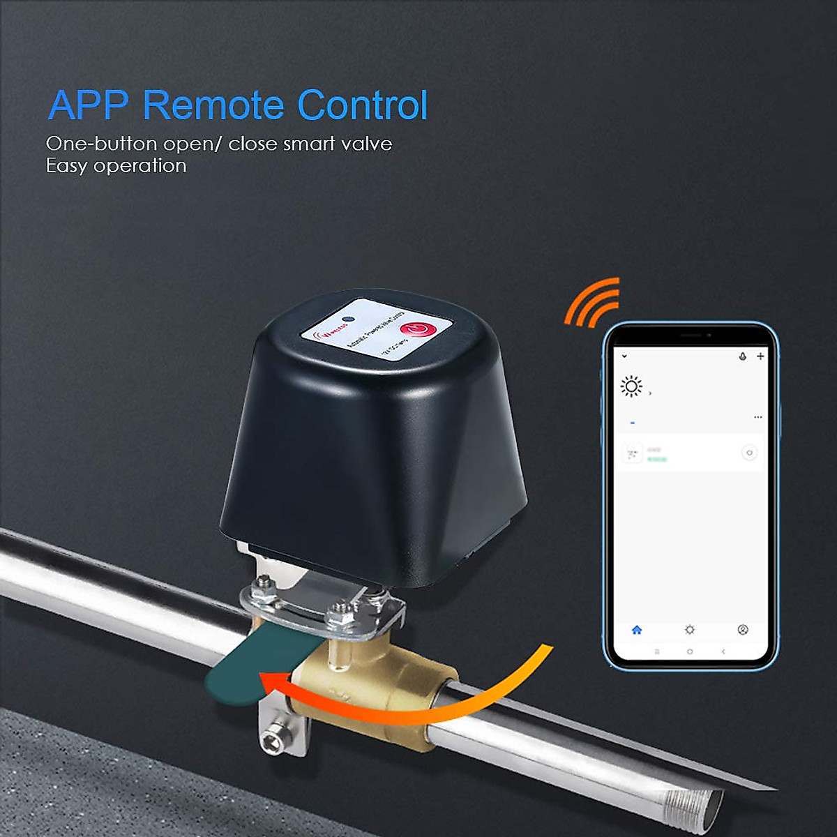 EVERSECU Tuya Smart WiFi & Bluetooth Smart Water Valve, Shutoff WiFi Control Water Valve Compatible with Alexa, Google and Application Program iOS/Android