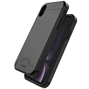 Teelevo Wallet Case for Apple iPhone XR (2018), Dual Layer Case with Card Slot Holder and Kickstand for Apple iPhone XR - Black