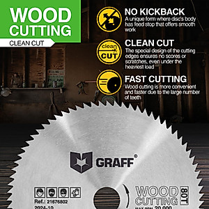 3 Inch Circular Saw Blade for Wood, Plywood, Laminate, Drywall, Plastic – 80T Wood Cutting Disc with 3/8 Inch Arbor from GRAFF