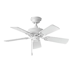Hinkley Cabana 36" Small Outdoor Ceiling Fan No Light - Wet Rated Outdoor Ceiling Fans for Patios - Low Profile Ceiling Fan Without Light, Appliance White