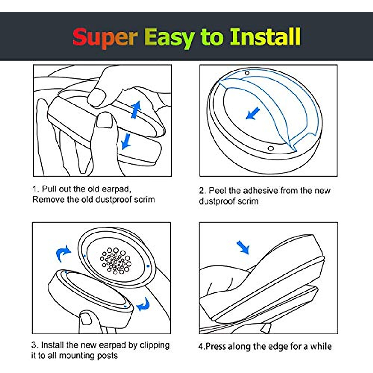 Beats Studio 2 3 Protein Leather Ear Pads and Cooling-Gel Ear Pads Bundle