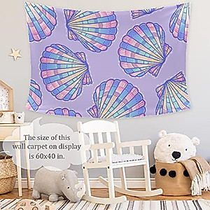 Beautiful Rainbow Peal Shell Wall Hanging Tapestries, Tapestry Wall Art Home Decor for Living Room Bedroom Dorm, 60x51 in