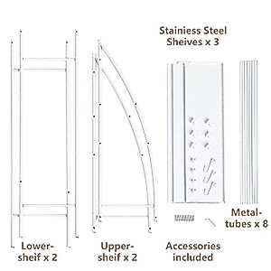 Dulce Domi 3-Shelf Bathroom Organizer Over The Toilet Storage, Bathroom Shelves Over Toilet, 27” L x 10” W x 66”H