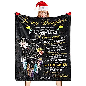 CUXWEOT Custom Blanket with Name Text Personalized to My Daughter Soft Fleece Throw Blanket for Gifts (50 X 60 inches)
