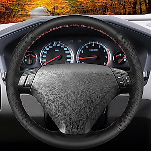 Fit for Volvo S60 2004-2010,Stitch Steering Wheel Cover,Leather Steering Wheel Cover Lace Up,Non-Slip Steering Wheel Cover