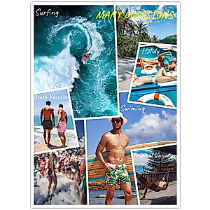 COOFANDY Mens Camo Quick Dry Swimwear Shorts with Pockets, Large, Brief - Army Green