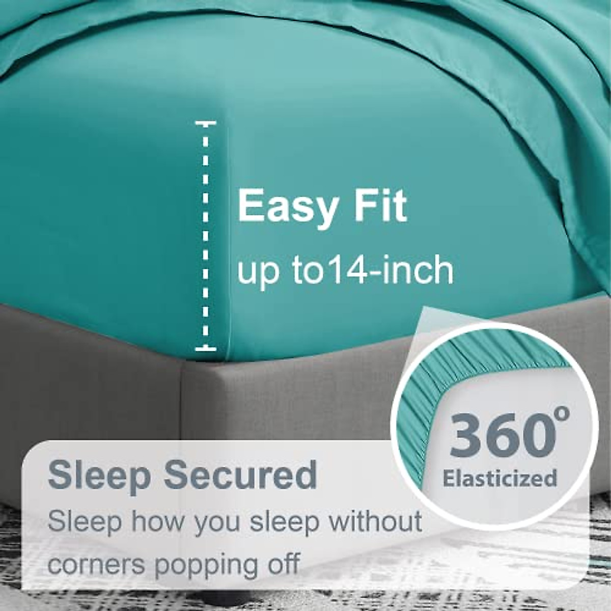 Swift Home Cal King 6-Piece Microfiber Sheet Sets (Includes 2 Bonus Pillowcases), Ultra-Soft Brushed - Extremely Durable - Easy Fit - Wrinkle Resistant, Cal King, Larkspur Blue