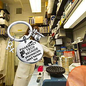 KUIYAI Pharmacy Tech Because Pharmacists Need Heroes Too keychain(Pharmacy Tech KS)