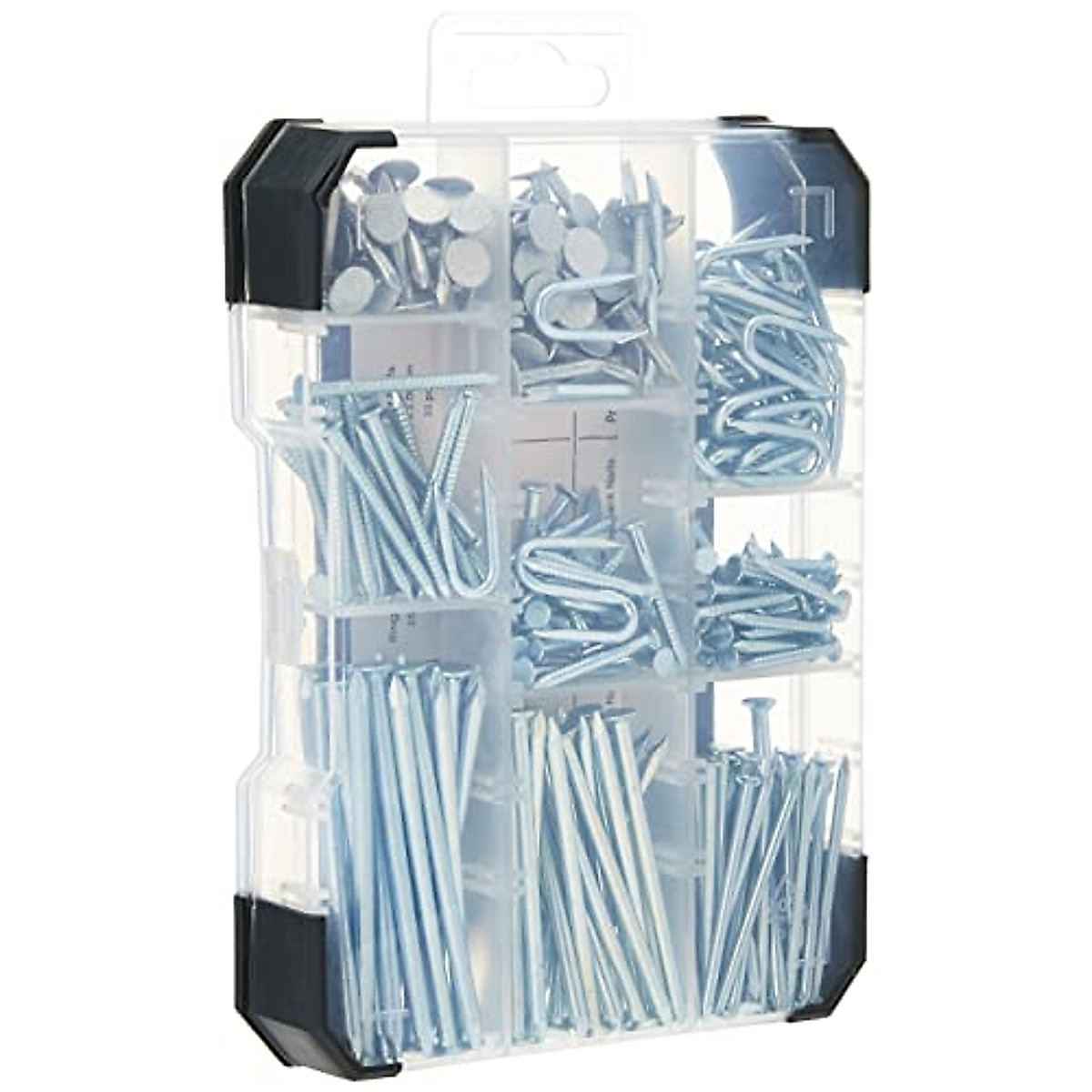 TIMCO Nails Galvanised Bright Mixed Tray - 300pcs - A Selection of galvanised and Bright Steel Nails for Internal and Exterior Applications