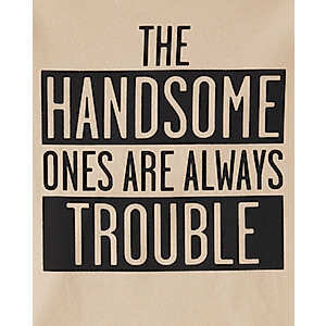 The Children's Place Baby Toddler Boys Long Sleeve Graphic T-Shirt, Handsome Trouble, 12-18 Months