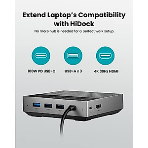 HiDock Conference Speaker and Microphone, 360° Enhanced Voice Pickup & Noise Cancelling Speakerphone, Conference Room Omnidirectional Microphone, Conference Speaker with Mute for Home Office