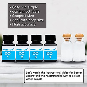 Monitor DISSOLVED Oxygen Test KIT (50 Tests) - Monitor Aquarium and aquaculture Water Quality