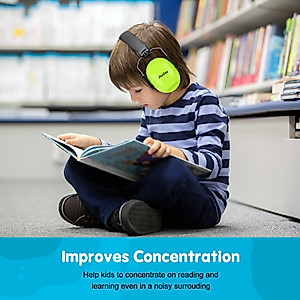 ProCase Kids Ear Protection, 21NRR Noise Cancelling Headphones for Kids Hearing Protection Safety Earmuffs for Autism, Sport Games, Concerts, Fireworks -Green