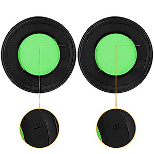 Kraken Pro V2 Ear Pads, Oval Replacement Headphones Ear Cushions Protein Leather Memory Foam Earpads Cover Earmuffs Repair Parts for Razer Kraken Pro 7.1 V2 Gaming Headset Easy Installation - Green
