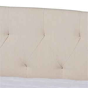 Baxton Studio Delora Modern and Contemporary Beige Fabric Upholstered Full Size Daybed with Roll-Out Trundle Bed