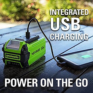 Greenworks 40V 24" Cordless Hedge Trimmer (1" Cutting Capacity), 2.0Ah USB Battery and Charger Included