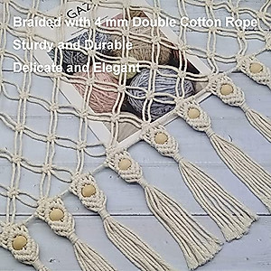 Stuffed Animal Net or Hammock, Boho Macrame Toy Hammock with LED Lights, Decorate Room Space Saving Pet Net for Stuffed Animals, Suitable for Nursery Playroom Kids Bedroom