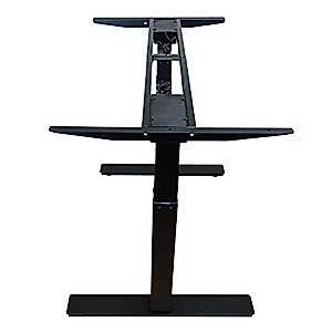 Rise UP Dual Motor Electric Adjustable Height Width Standing Desk Frame with Memory Premium Quality sit Stand up Ergonomic Home Commercial Office Desk Base Legs Base Table no Desktop Computer Black