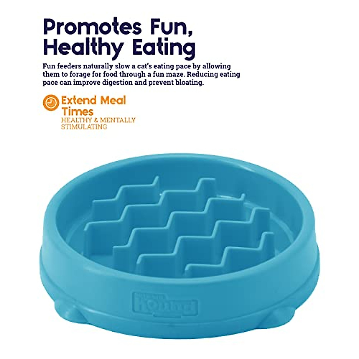 Catstages Kitty Slow Feeder Cat Bowl, Blue