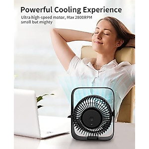 KONSIDEN Small Fan, 8 Inch USB Desk Fan, Quiet Office Fan, 4 Speed Winds, 360° Head Tilt, Detached Cover, Small Table Fan, Easy to Clean, Ideal for Bedroom, Office, Kitchen, Camping