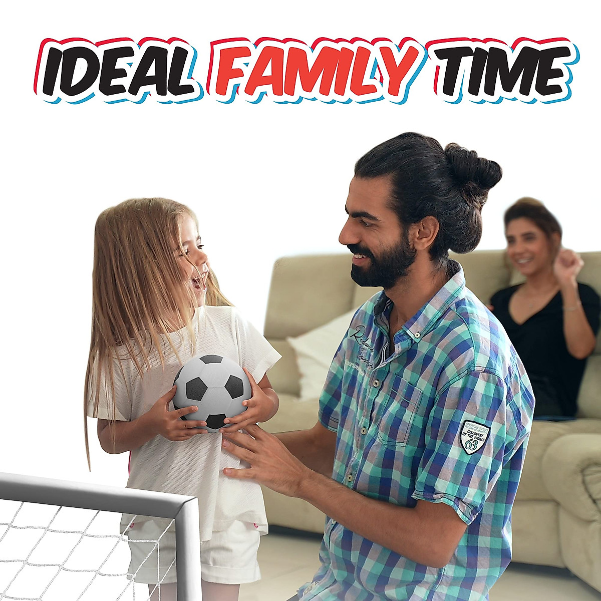 BESTKID BALL Indoor 3 Mini Balls Set - Inflatable Small Basketball Soccer Ball Football - Included Pump and Needle - Rubber Material - Ideal Gifts for Toddlers Kids Boys Girls 6 inch (Original)