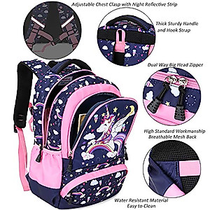 Meisohua Kids Backpacks for Girls Unicorn School Backpack Girls School Bag Teen Water Resistan Backpack for Elementary