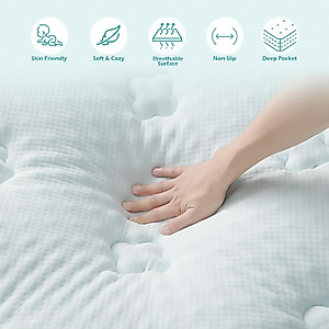 Hansleep Memory Foam RV Mattress Pad Short Queen, Pillow Top Mattress Topper Short Queen for Back Pain Relief with Egg Crate Gel Foam, Camping Mattresses Cover, 60" x 80", White
