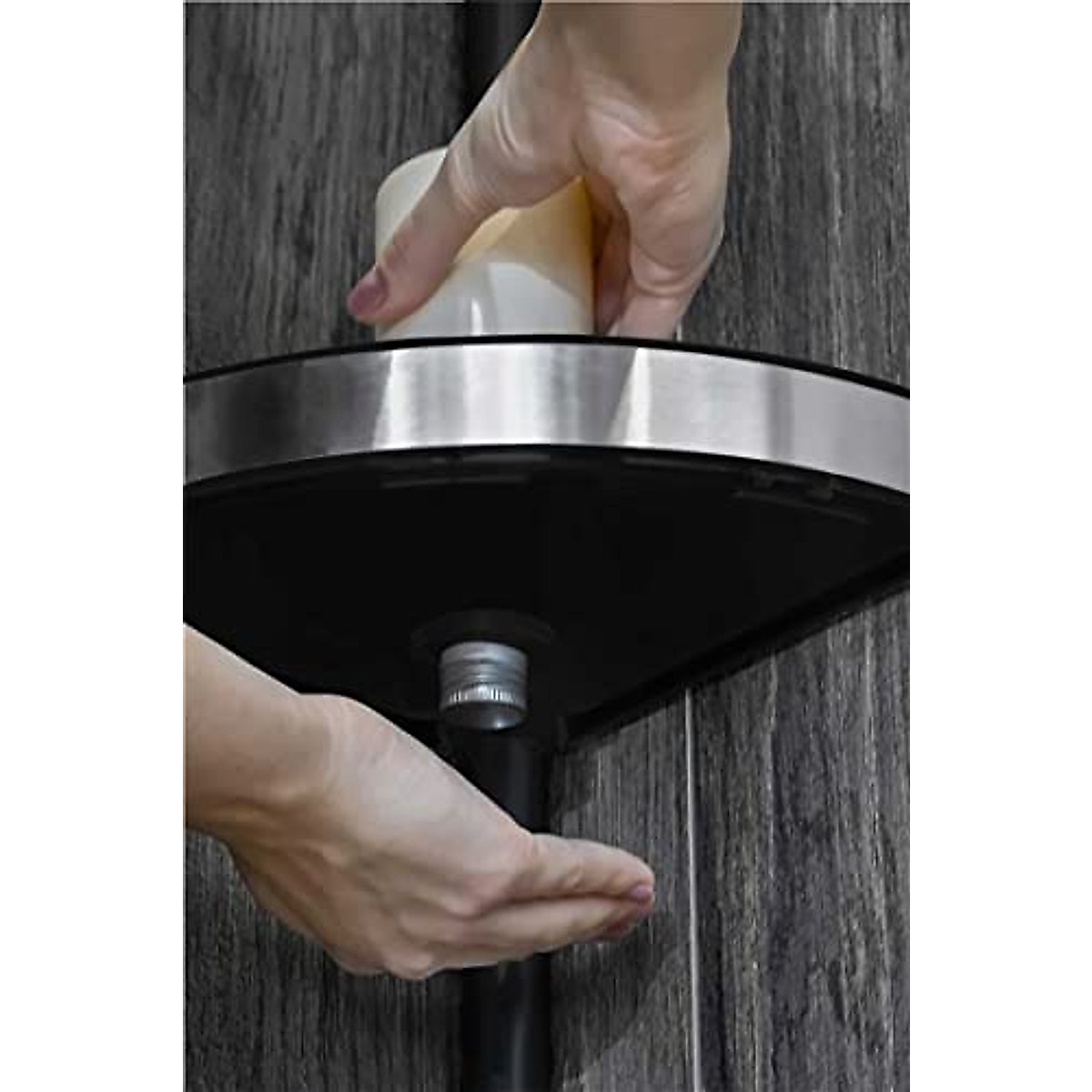 Architeckt Vale Designs Bathroom Corner Shower Caddy Unit 3 Shelves Tall Storage Organiser Black Wall Mounted Modern Plastic Adjustable