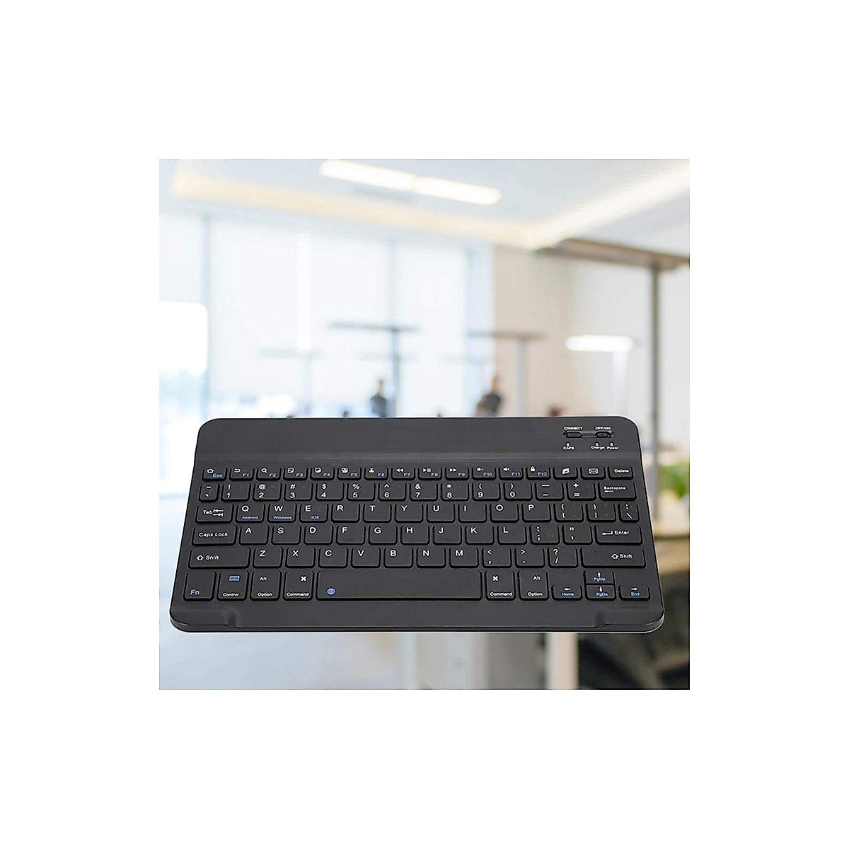 V BESTLIFE Keyboard Spanish English 10.1" Slim Ultra Wide 80-Key Keyboard Bluetooth 3.0 for Android/for iOS/for Win