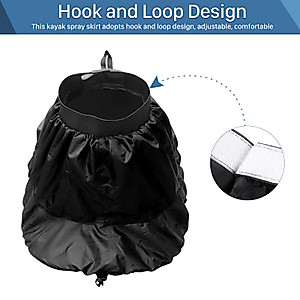 Health Gear Kayak Spray Skirt, Kayak Spray Cover, Waterproof Canoe Skirt Cover Accessories for Sit Inside Kayaks(Black)