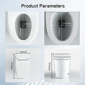 Smart Toilet with Bidet Built in, Foot Sensor Modern Bathroom Toilet Bidet Combo with Auto Flush, Bidet Warm Water, Heated Bidet Bidet Seat, Dryer, Night Light, Remote, Elongated (T20S)