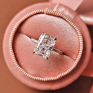 Michooyel 4.0ct Radiant Cut Women's Engagement Ring Simulated Diamond Wedding Ring Promise Ring 925 Sterling Silver Wedding Band