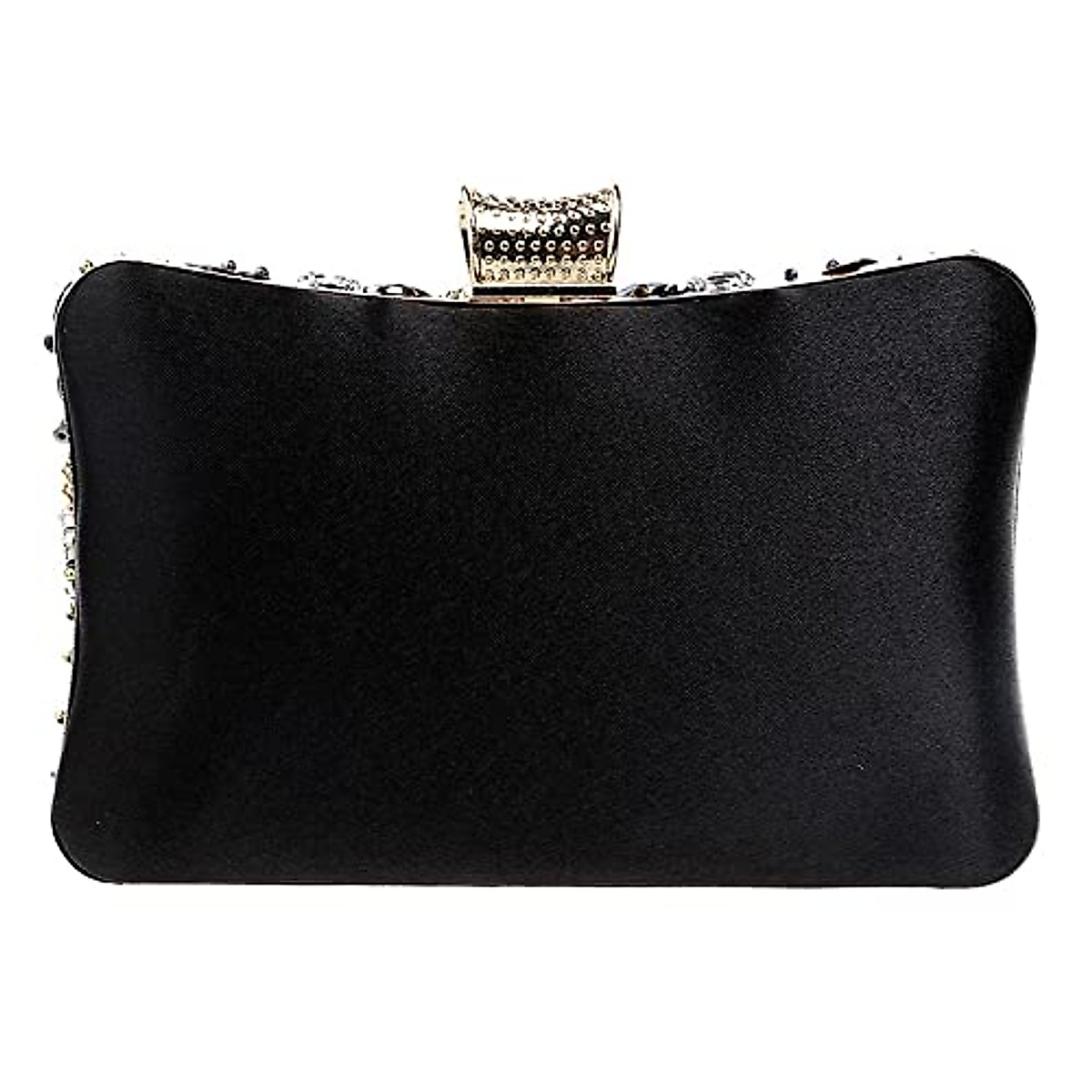 Small Beaded Clutch Purse Elegant Black Evening Bags Wedding Party Clutch Handbag Metal Chain Shoulder Bags