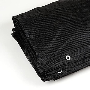 ATE Pro. USA - 7' ft. x 20' ft. Heavy Duty Black Knitted Mesh Tarp with Grommets 73% Shade Use for Shade, 27% Filtered Sunlight, UV Protection, Green House, Garden, Nursery, Canopy, Pools, Dump Truck