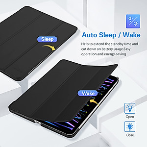 ProCase Cover for iPad Pro 11 Inch Case 2022/2021/2020/2018, Slim Stand Hard Back Shell Smart Cover for iPad Pro 11 4th Generation 2022 / 3rd Gen 2021/ 2nd Gen 2020 / 1st Gen 2018 -Black