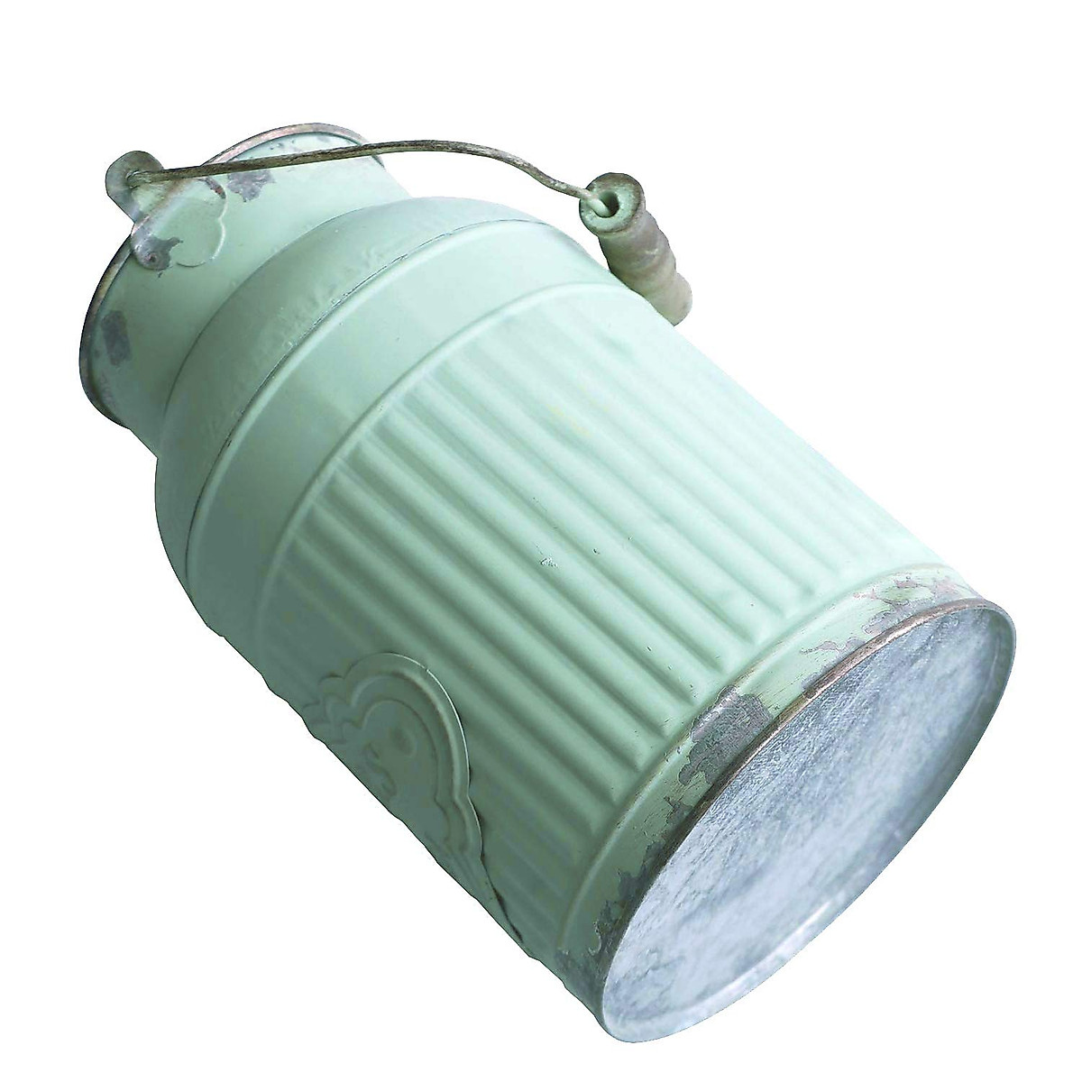 SHINGONE French Country Style Large Metal Vase Shabby Chic Milk Can Vase Pot Flower Holder for Home Garden Decoration