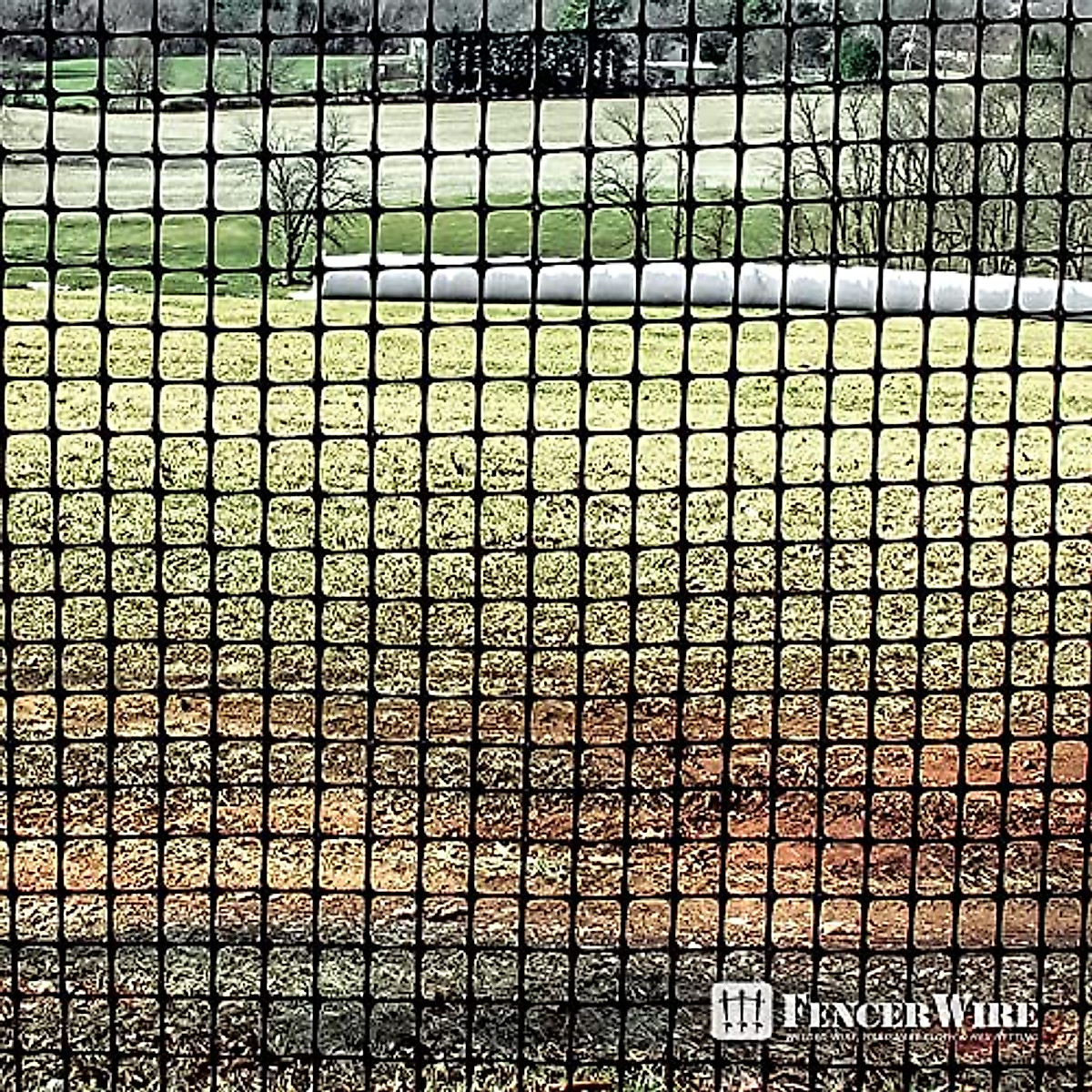Fencer Wire Black Plastic Poultry Netting Animal & Garden Fence Recyclable Plastic Barrier Environmental Protection Mesh 0.5" x 0.5" (3 ft. x 15 ft.)