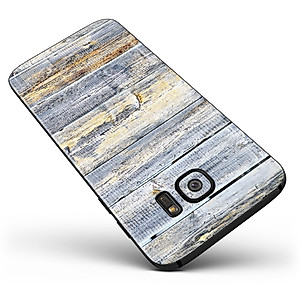 Design Skinz Design Skinz Vintage Wooden Planks with Yellow Paint Full-Body Wrap Decal Skin-Kit for The Galaxy S9 Plus