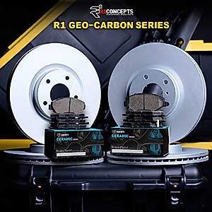 R1 Concepts Front Rear Brakes and Rotors Kit |Front Rear Brake Pads| Brake Rotors and Pads| Ceramic Brake Pads and Rotors|fits 2010-2015 Honda Accord Crosstour, Crosstour