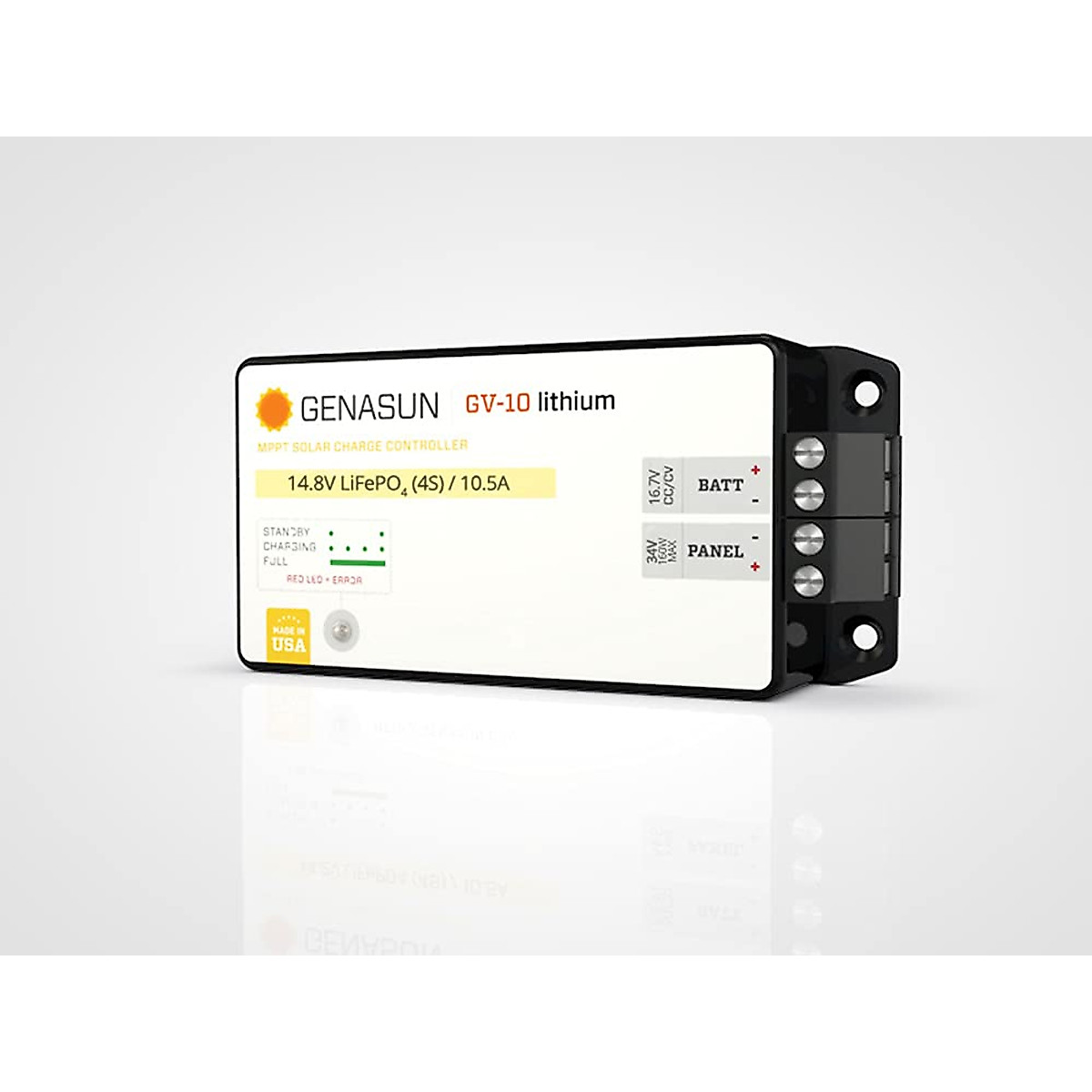 Genasun GV-10-Li-16.7V, 10.5 A MPPT Charge Controller for Lithium (4S Li-ion) Battery