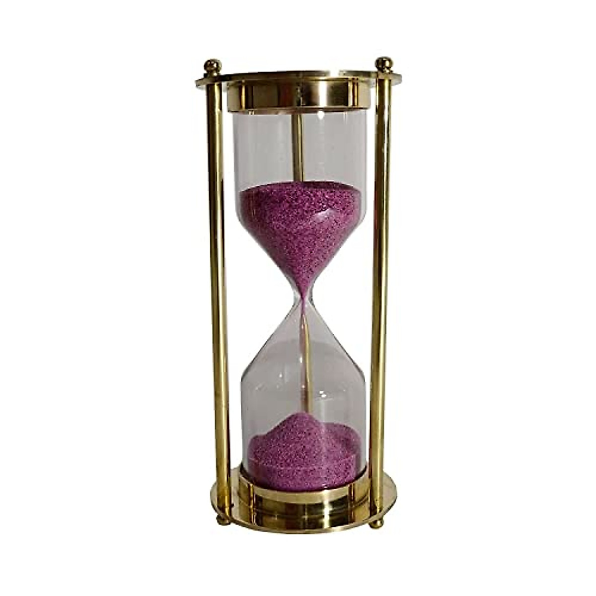 Antique Hourglass Sand Timer 3 min. Decorative Modern Brass Sand Timer Hourglass hanzla Collection by Indian Instruments, 6 inch