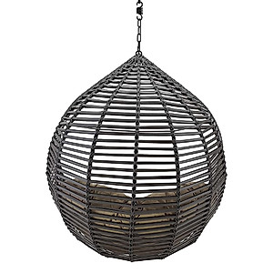 Modway EEI-3637-GRY-MOC Garner Teardrop Outdoor Patio Swing Chair Without Stand, Gray Mocha