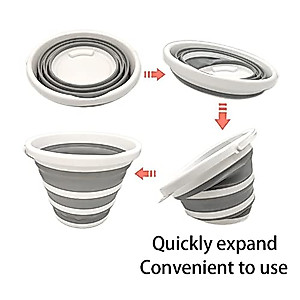 Multifunctional Collapsible Water Bucket, Space Saving, Lightweight Collapsible Water Container 2.6 gallons (10 liters), Suitable for Family Life, Camping, car wash